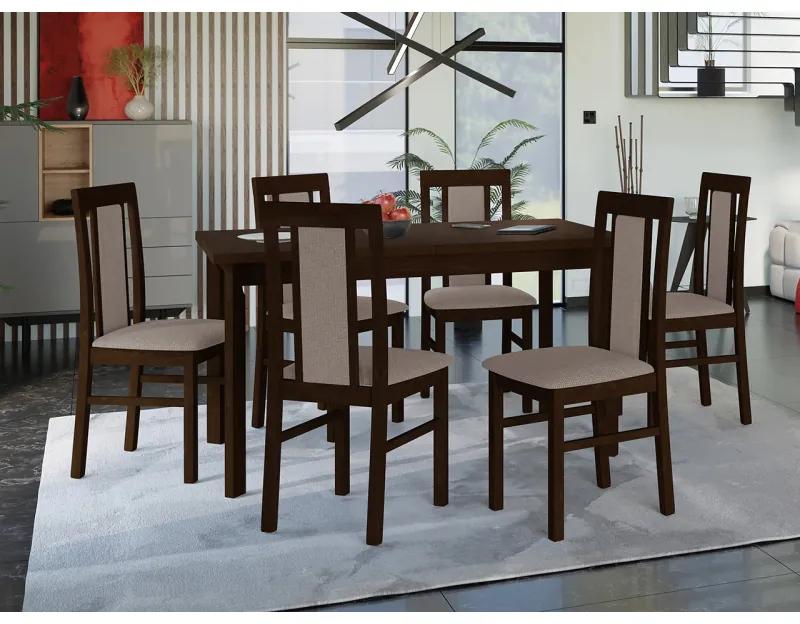Rozkládací stůl se 6 židlemi - AL34, Barva dřeva: bílá-L, Potah: 26x - Kronos 22
