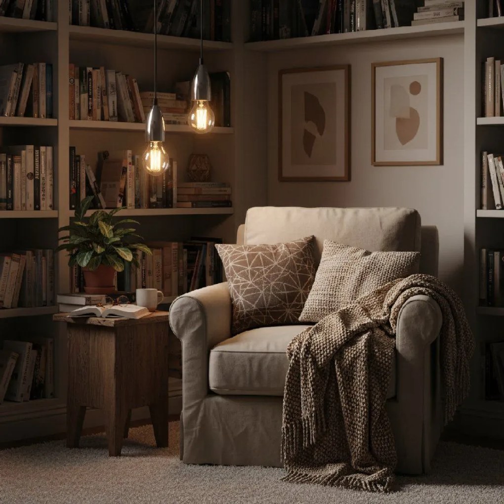 Toolight Rea, Stropní lampa závěsná Chrome držák žárovky APP358-1CP, OSW-08424