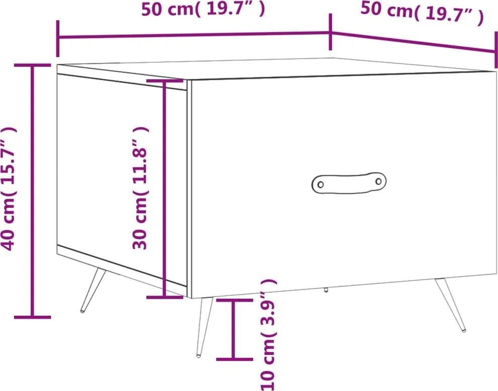 vidaXL Konferenční stolek 50 x 50 x 40 cm kompozitní dřevo [829332] Barva: Černá