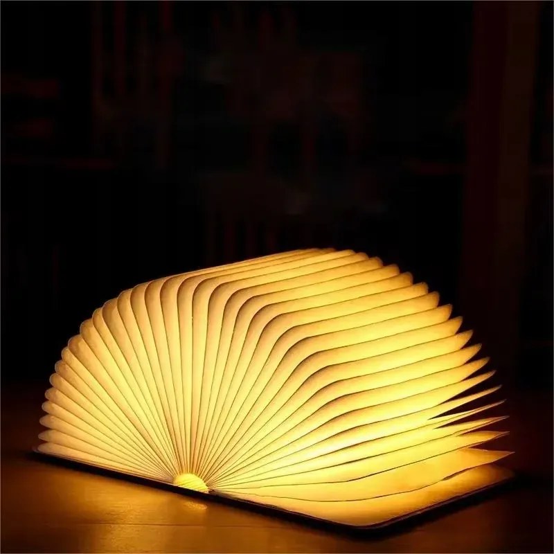 Led Book Light Kreativní dřevěná noční s možností nabíjení
