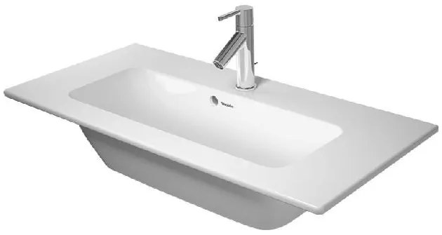 Duravit ME by Starck - Umyvadlo nábytkové Compact, 83x40 cm, bez otvoru pro baterii, s WonderGliss, alpská bílá 23428300601