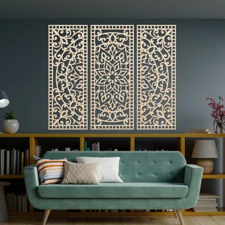 Nástěnná dekorace třídílný panel mandala | SENTOP PR0514-A