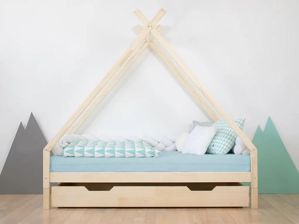 Benlemi Dětská domečková postel TAHUKA ve tvaru týpí Zvolte barvu: Béžová, Zvolte rozměr: 80x200 cm