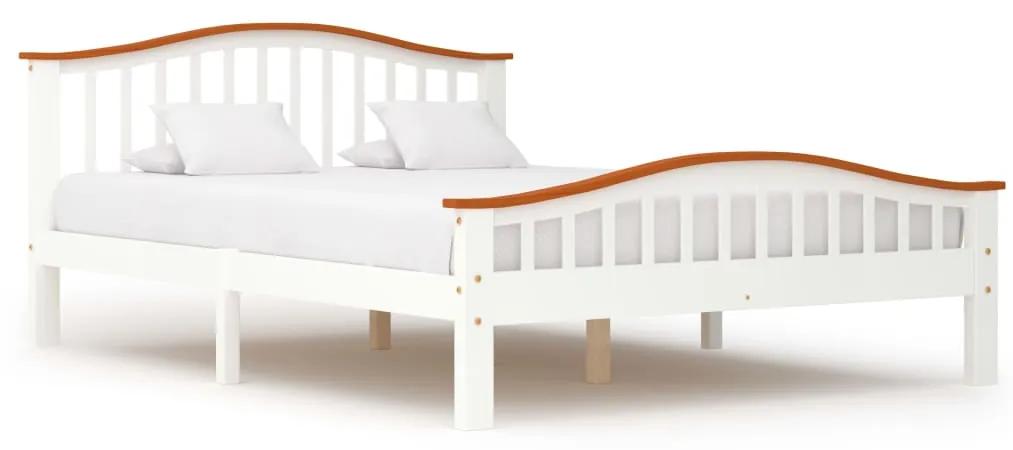 Rám postele Altoona - bílý a dubový - masivní borové dřevo | 140x200 cm