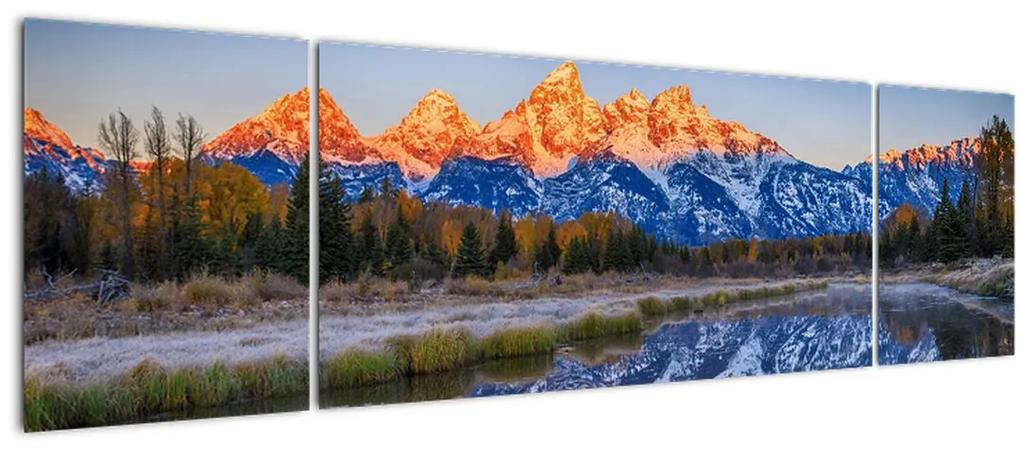 Obraz zasněžených horských štítů (170x50 cm)