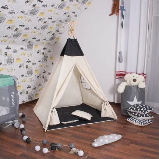 Teepee stan pro děti SPRINGOS Černý Wigwam