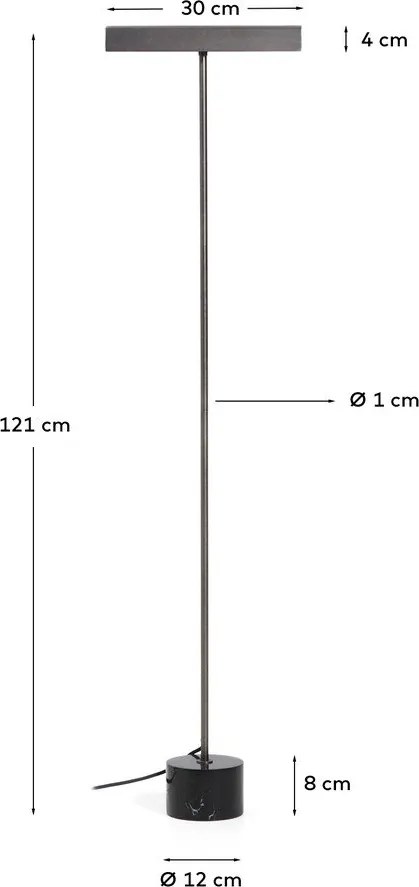 Černá stojací lampa (výška 121 cm) Lynor – Kave Home