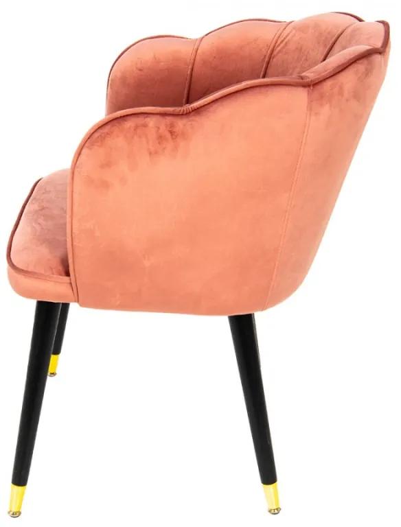 Růžová sametová jídelní židle Gerardus – 59x62x79 cm