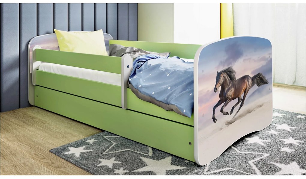 Dětská postel Babydreams běžící kůň zelená