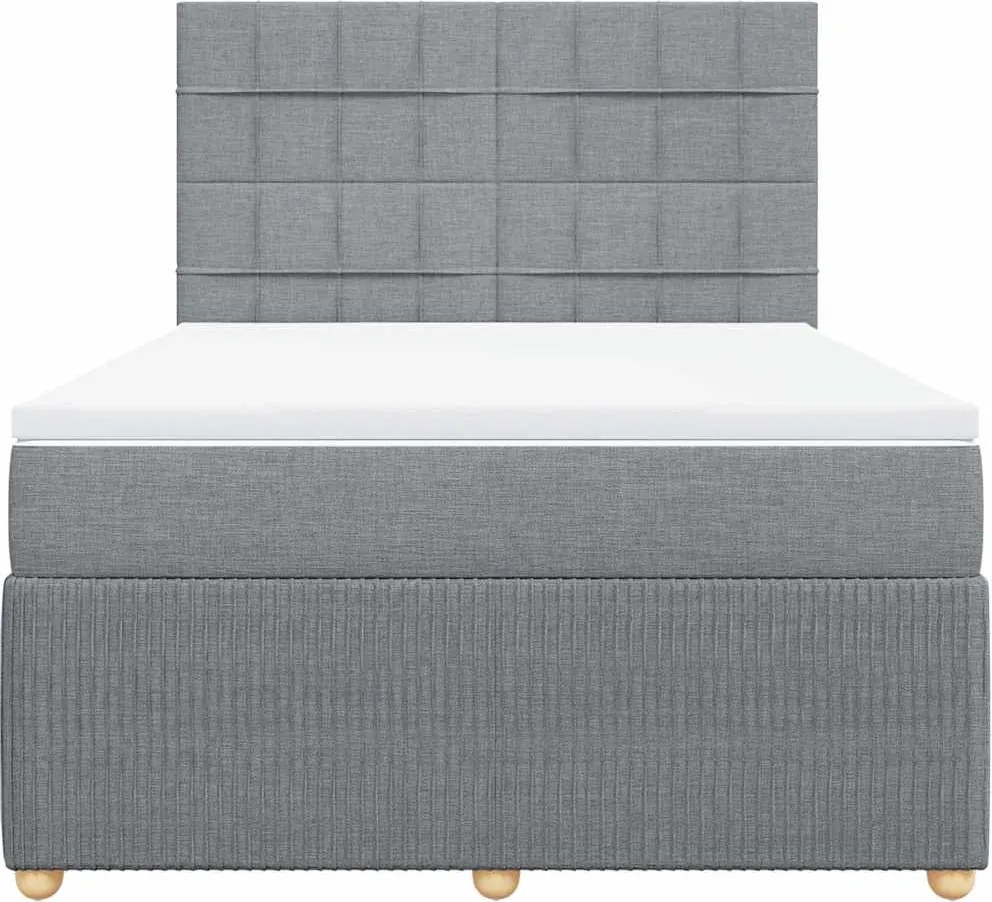 Box spring postel s matrací světle šedá 160 x 200 cm textil 3294407
