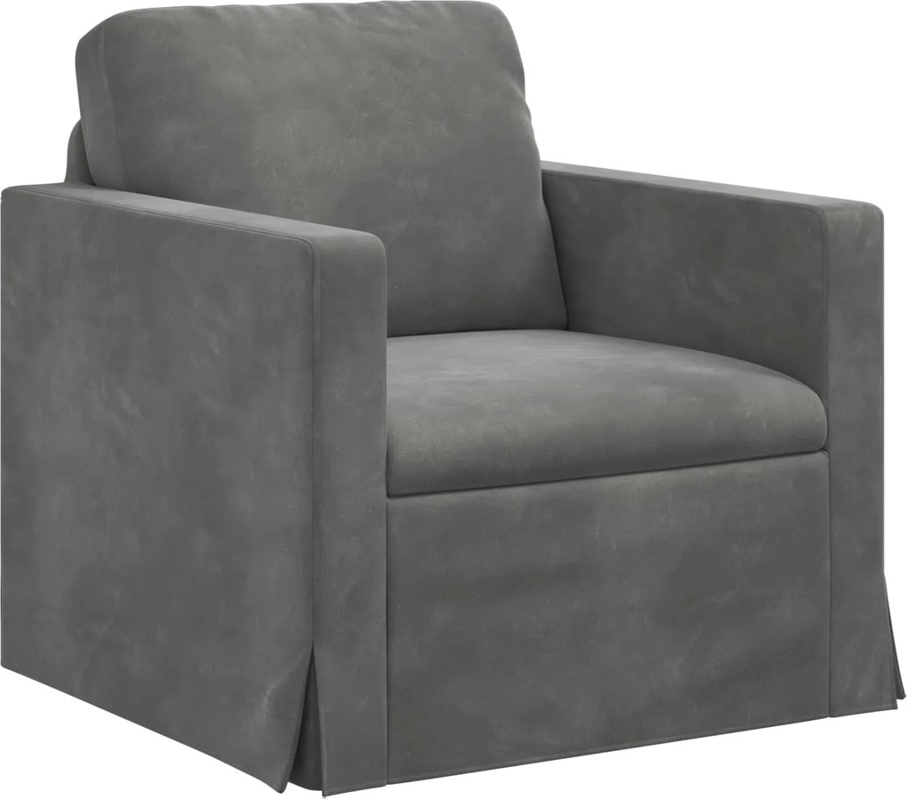 Set pohovek 2 ks Tmavě šedá samet 3407508