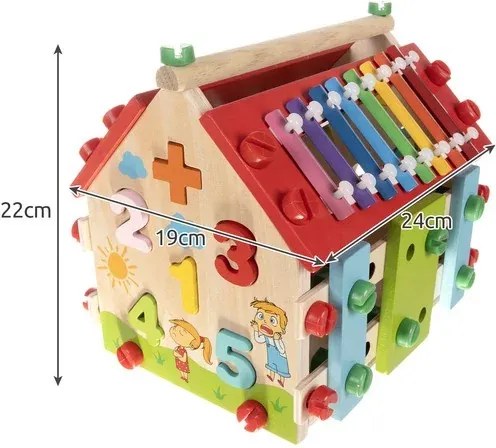 Dřevěný vzdělávací smyslový domeček