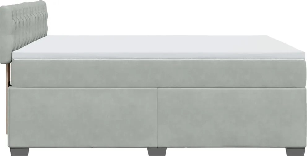 Box spring postel s matrací světle šedá 160x200 cm samet 3288660