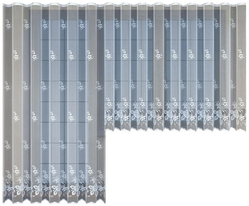 Dekorační žakárová záclona s řasící páskou FILIPA 250 bílá 200x250 cm MyBestHome