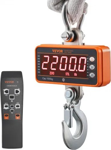 Digitální jeřábová váha, 1000 kg, průmyslová těžká závěsná váha s dálkovým ovládáním