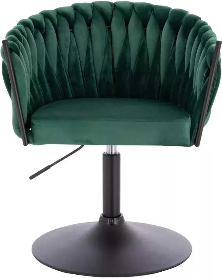 LuxuryForm DESIGN Otočná židle NORDEN VELUR na černém talíři - zelená