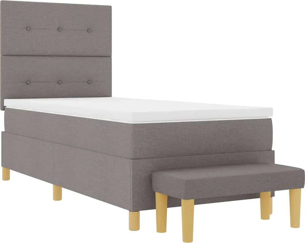 Postel s boxspringem s čelo Taupe 190 x 90 cm textil 3344265