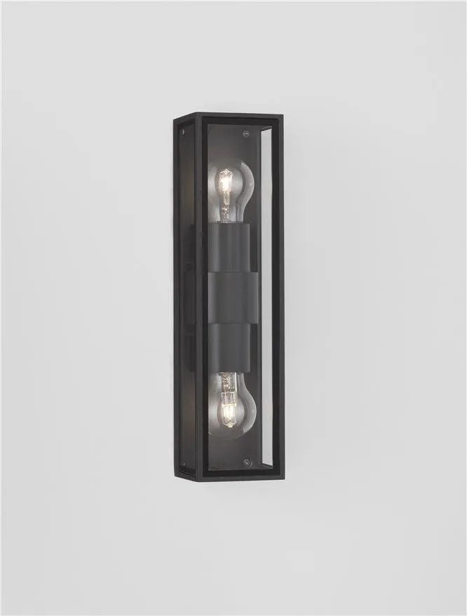 NV 9492442 Venkovní nástěnné svítidlo REGINA antracitový hliník a čiré sklo E27 2x12W 220-240V bez žárovky IP65 - NOVA LUCE