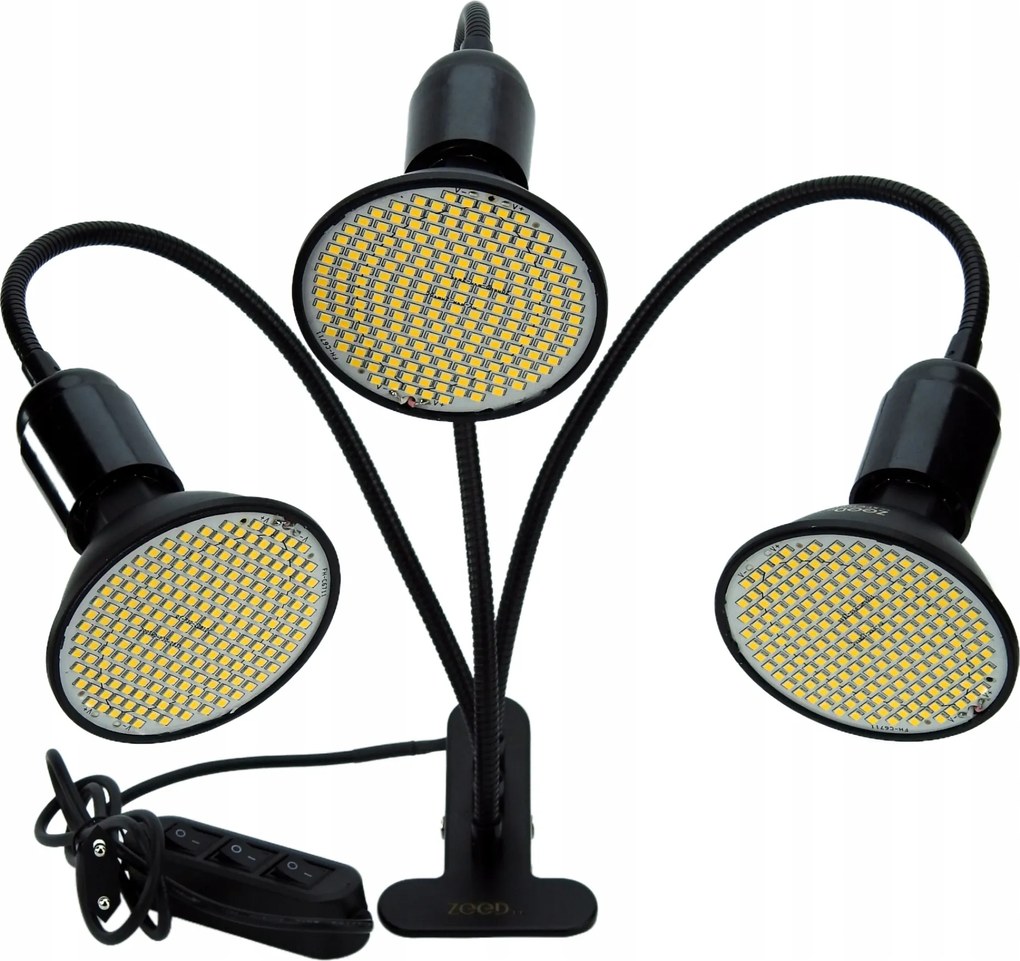 Stojací lampa Grow pro pěstování rostlin černá ZEED.pl 60 W (3x20 W) stativ