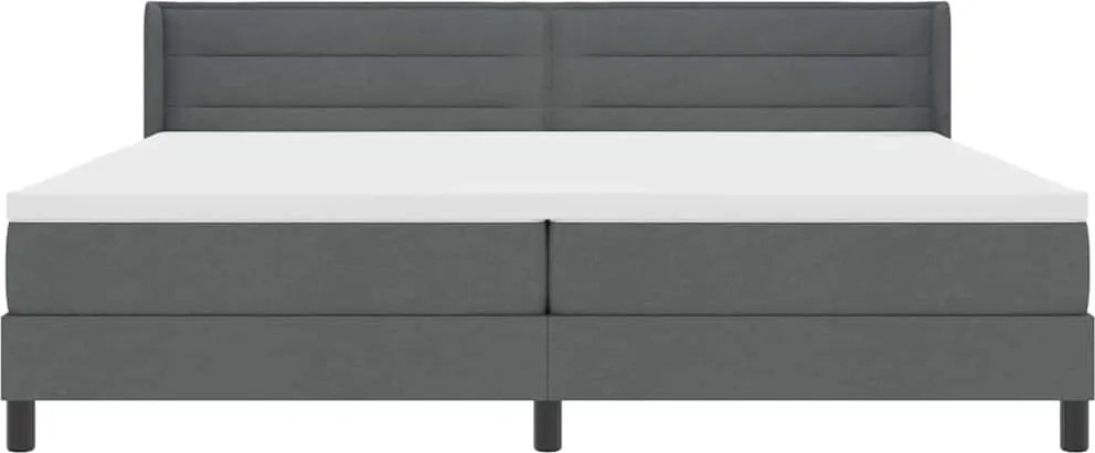 Postel s boxspringem s čelo Tmavě šedá 200 x 200 cm textil 3341063