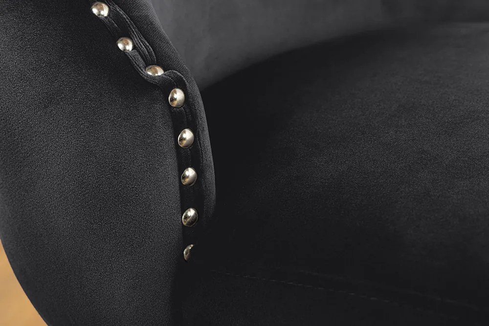 Designová židle Queen Lví hlava černý samet