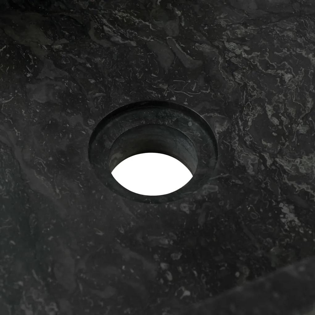 vidaXL Koupelnová skříňka dřevo teak a umyvadlo mramor [3058159] Barva: Černá