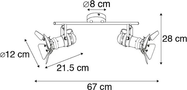 Chytrý reflektor černý vč. WiFi GU10 2-světla s klapkami - Movie
