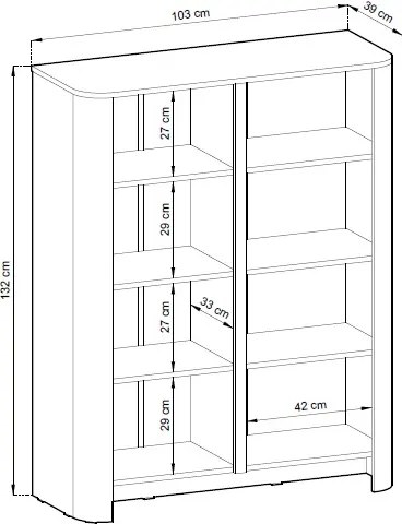 PCo Komoda BURGOS K103, 103 cm Dub Vicenza