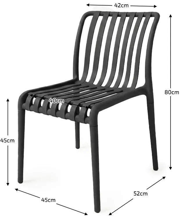 Plastová židle TREGO, antracitová