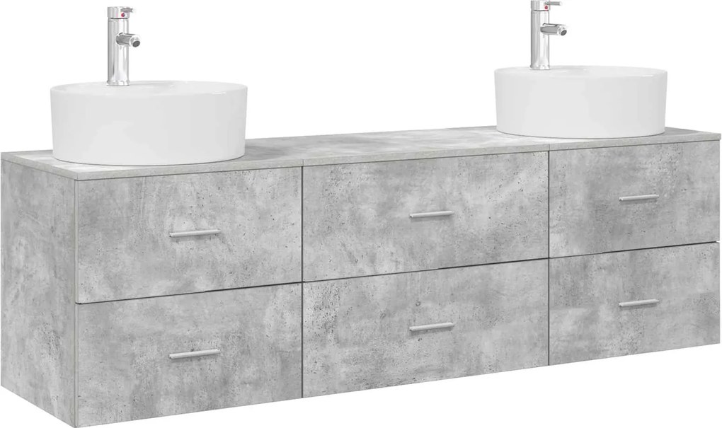 Sada koupelnových skříněk 3 ks Betonově šedá 3405870