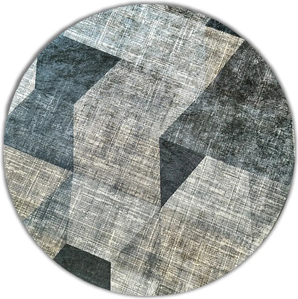 BE Koberec Porte 2032 Koło GREY - šedý kulatý Rozměr: 80 cm