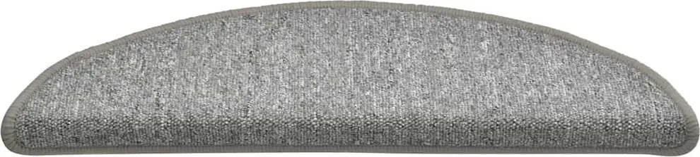Schodové rohože 30 ks 56 x 17 x 3 cm světle šedé, půlkulaté 3365746