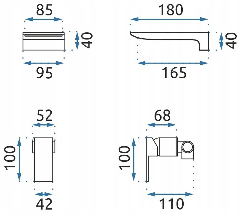 Rea Sonic - podomítková umyvadlová baterie, zlatá, REA-B5150