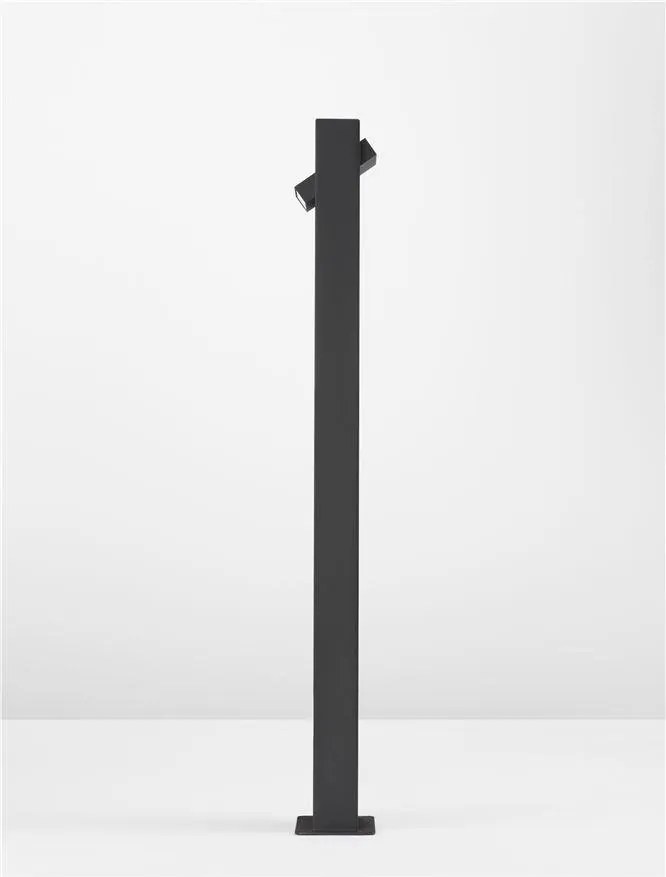 NV 9020924 Venkovní sloupkové svítidlo ZELDA černý hliník a akrylový difuzor proti oslnění LED 9W 3000K 100-240V IP65 - NOVA LUCE