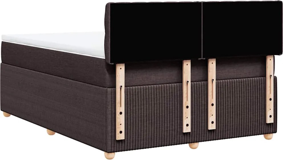 Box spring postel s matrací tmavě hnědá 140x190 cm textil 3287461