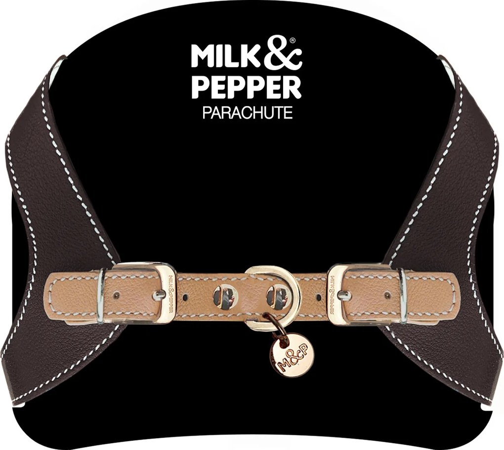 MILK&PEPPER Postroj pro psy Vendome Deluxe Marron/Camel Velikost: 35