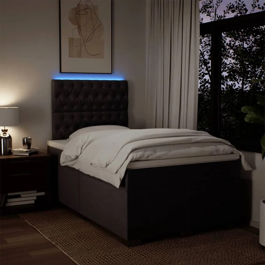 Box spring postel s matrací tmavě hnědá 120x190 cm textil 3292737