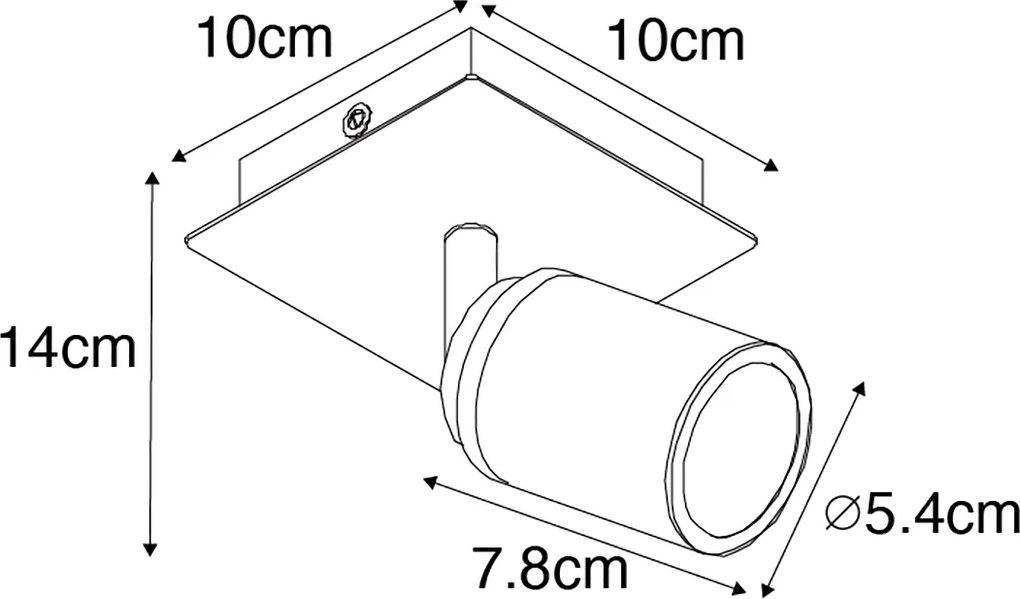 Nástěnné koupelnové svítidlo černé čtvercové IP44 včetně Wifi GU10 - Ducha