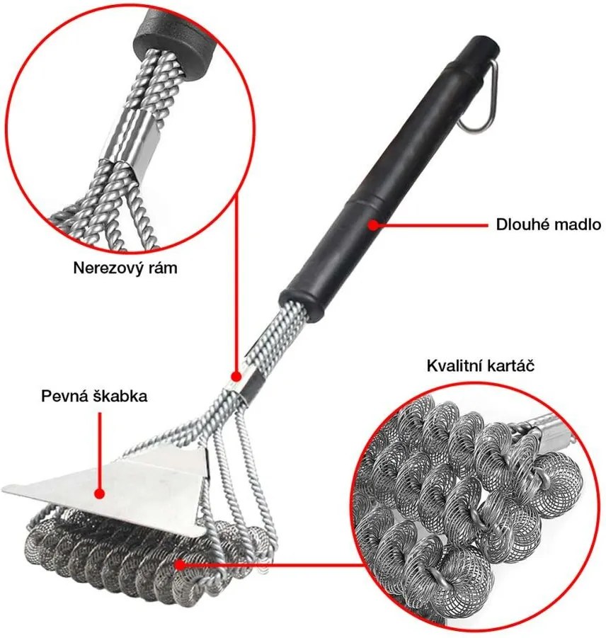 BBQ drátěný kartáč na čištění grilu Welfon