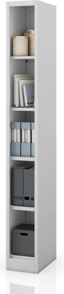 Úzký kovový archivační regál na dokumenty šedý, 250x1950x400 mm: TIM