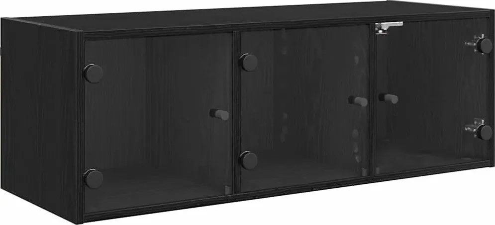 vidaXL Nástěnná skříňka se skleněnými dvířky 102x37x35 cm [882921] Barva: šedá sonoma