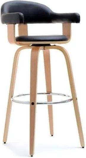 design4life Barová židlička GRAB černá, dub