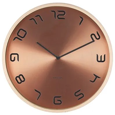 KARLSSON Nástěnné hodiny Bent wood mědené