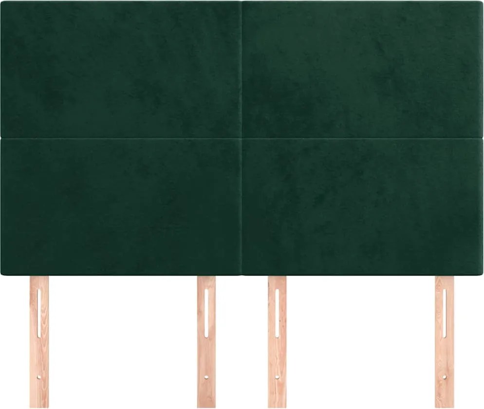 Čelo postele tmavě zelené 144x5x118/128 cm sametové 3116103