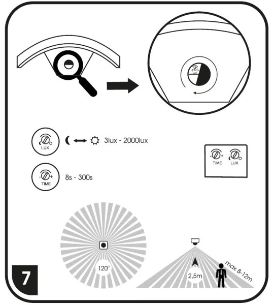 Ecolite Z1107/PIR-CR - LED Venkovní svítidlo se senzorem STYL LED/8W/230V IP44