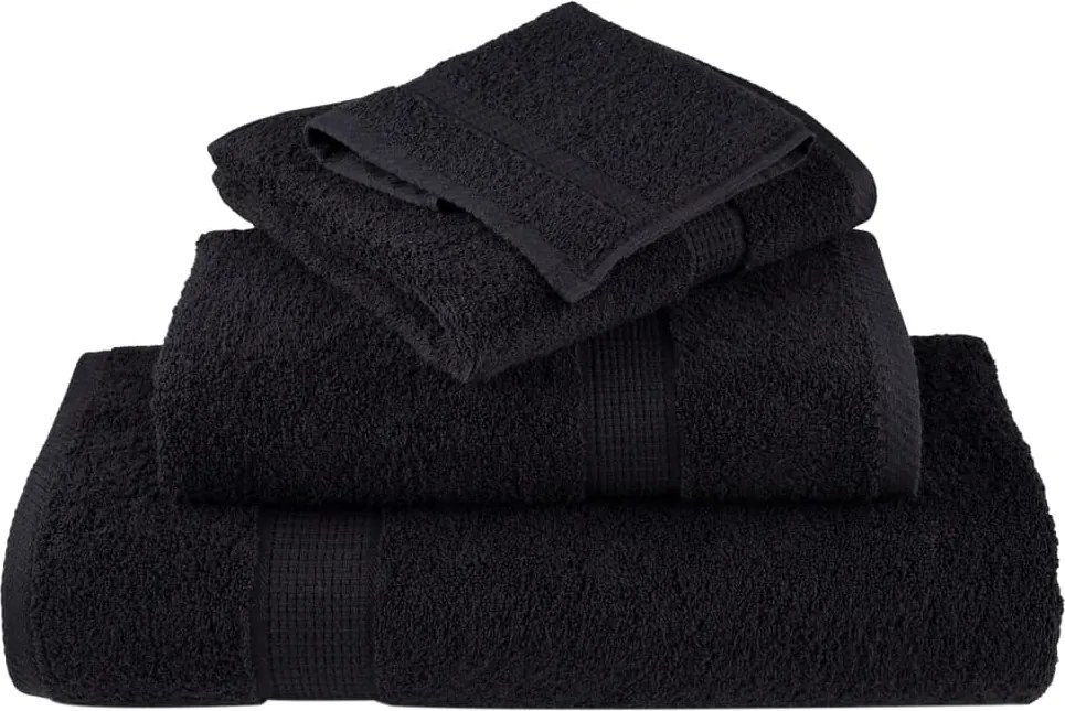 Premium ručníky SOLUND 2 ks černé 80 x 200 cm 600 g/m² 137434