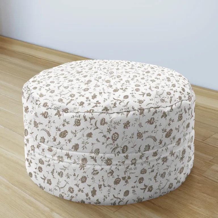 Goldea bavlněný sedací bobek 50x20cm - vzor kytičky na bílém 50 x 20 cm