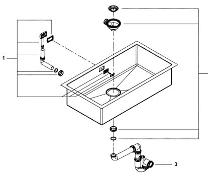 GROHE 31580SD1 - Kuchyňský dřez K700 864 × 464 mm nerez