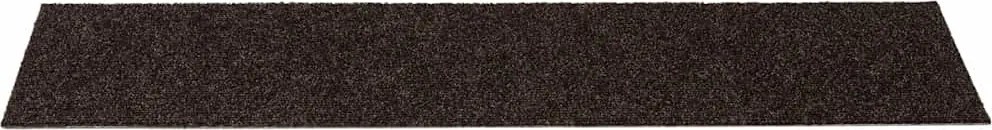 Schodové rohože samolepicí 15 ks 76 x 20 cm tmavě hnědé obdélníkové 326931
