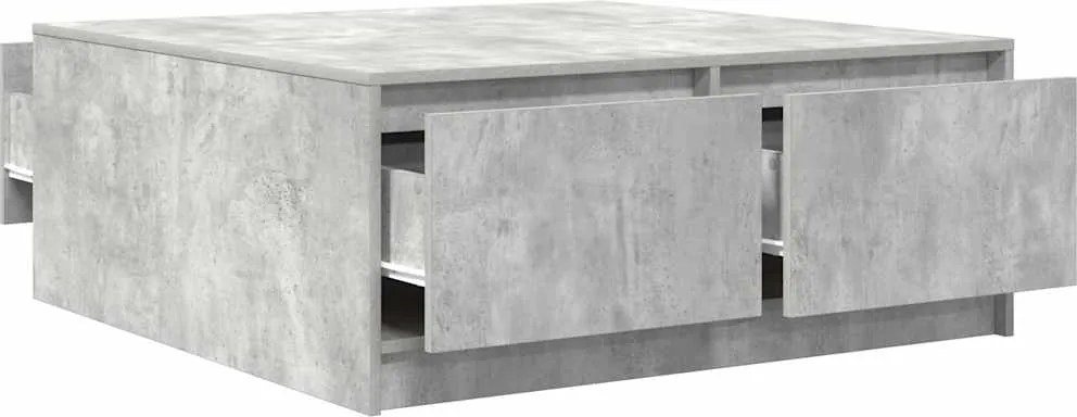 Konferenční stolek se zásuvkami Betonová šedá 100x100x40 cm 3328402